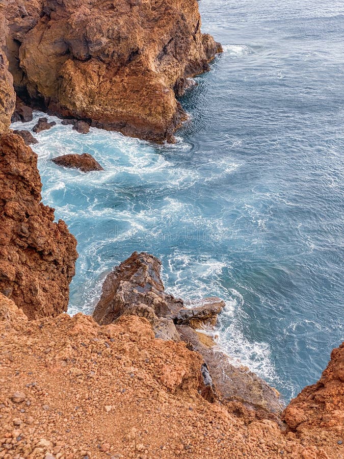 Steep Precipice on Rocky Coast Stock Image - Image of teno, canary ...