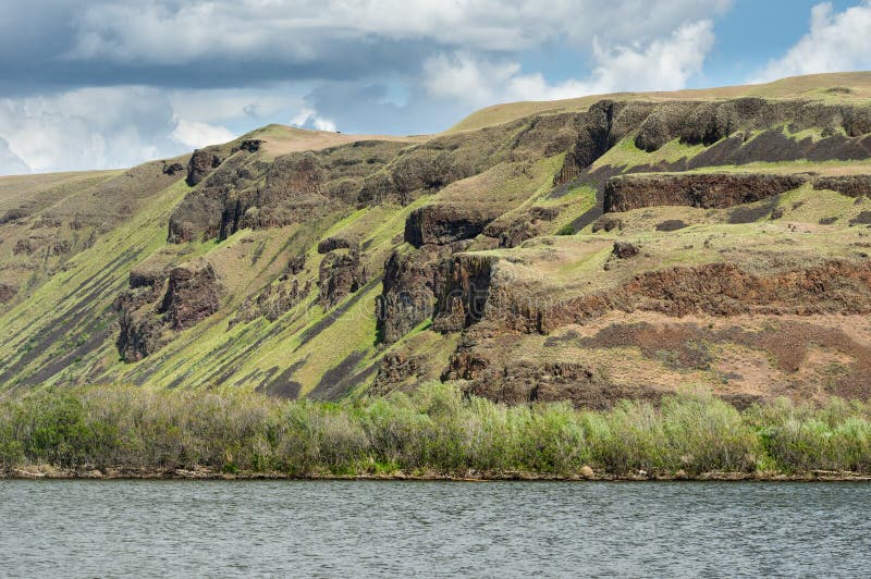 Steep river banks of rock stock image. Image of scenery - 46618821