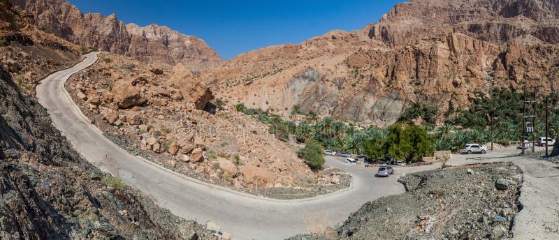 Steep Road in Wadi Tiwi, Om Stock Image - Image of high, scenery: 187506511