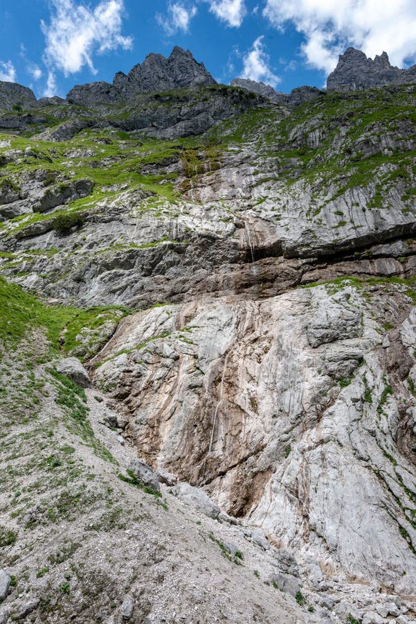 Steep Rock Face in the German Alps Stock Image - Image of outcrop ...