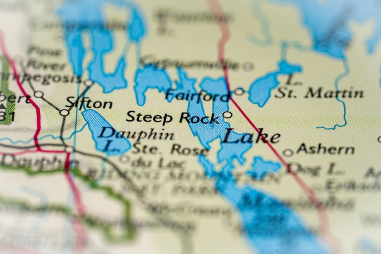 Steep Rock, Manitoba, Canada Highlighted on a World Map Stock Photo ...