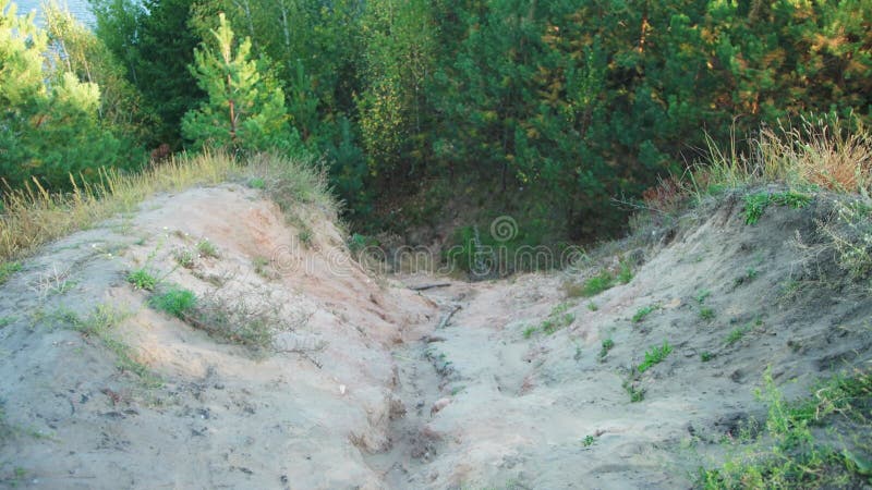 A Steep Sandy Cliff and a Descent To the River Against the Backdrop of ...