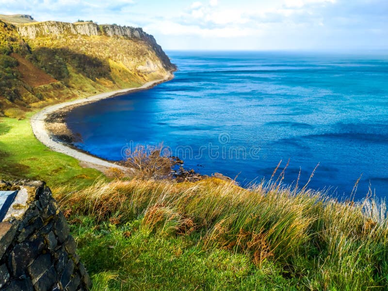 Steep Sea Cliffs at Bearreraig Bay - Isle of Skye , Scotland Stock ...