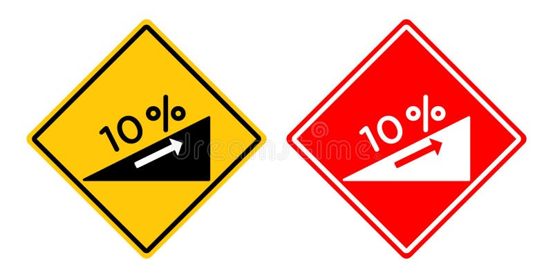Steep Slope Ahead Sign. Steep Slope Road Vector Symbol Stock ...