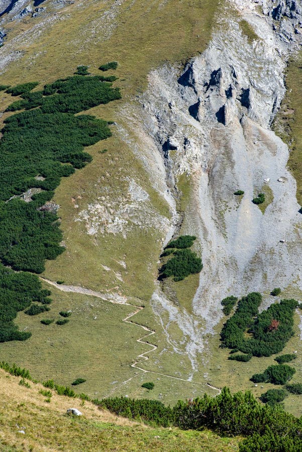 Steep Slope with Scree in the Alps Stock Image - Image of bush, steep ...