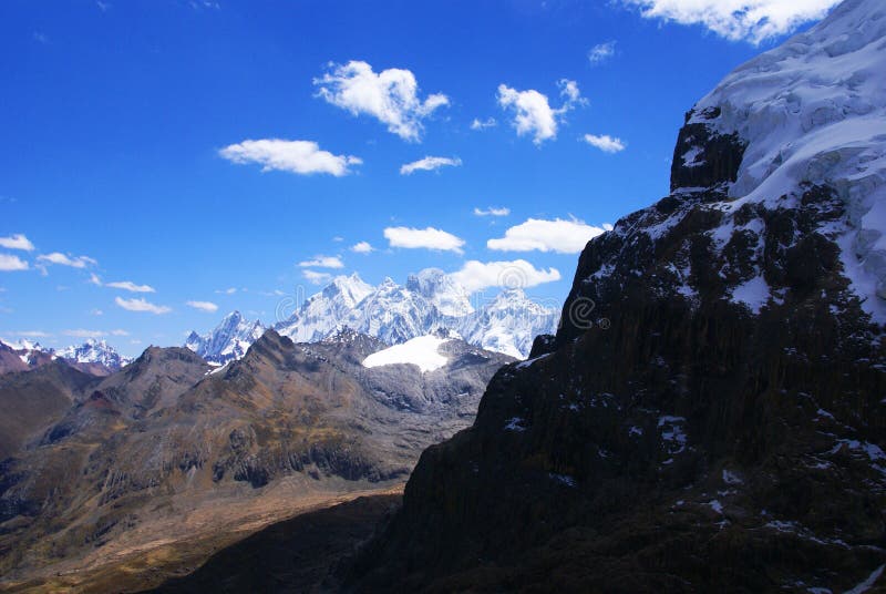 Steep Snow Faces on Andes Mountain Stock Image - Image of andean, blue ...