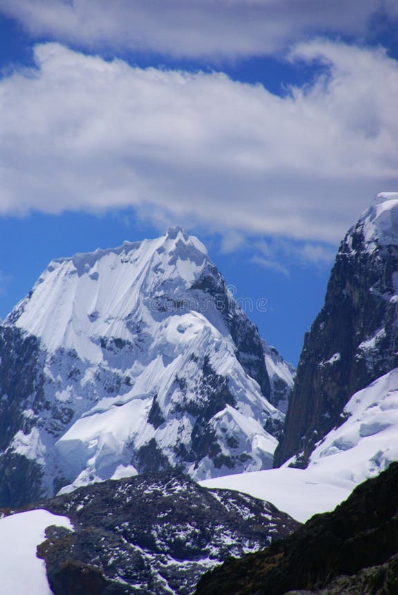 Steep Snowy Faces on Mountains Stock Photo - Image of snow, cordillera ...