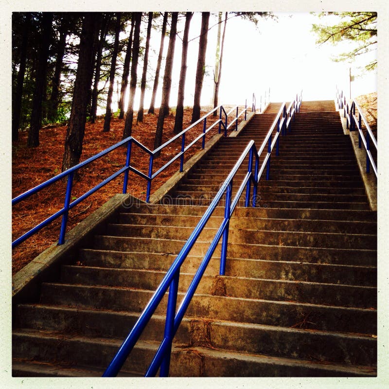 Steep stairs stock image. Image of step, path, handrail - 44329649