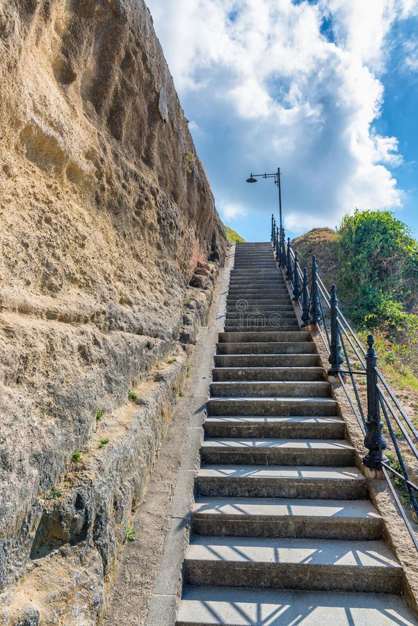Stone Steps To The Steep Hill Stock Image - Image of straight, nobody ...