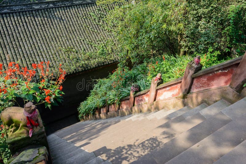 Steep Steps before Ancient Chinese Building on Sunny Day Stock Image ...
