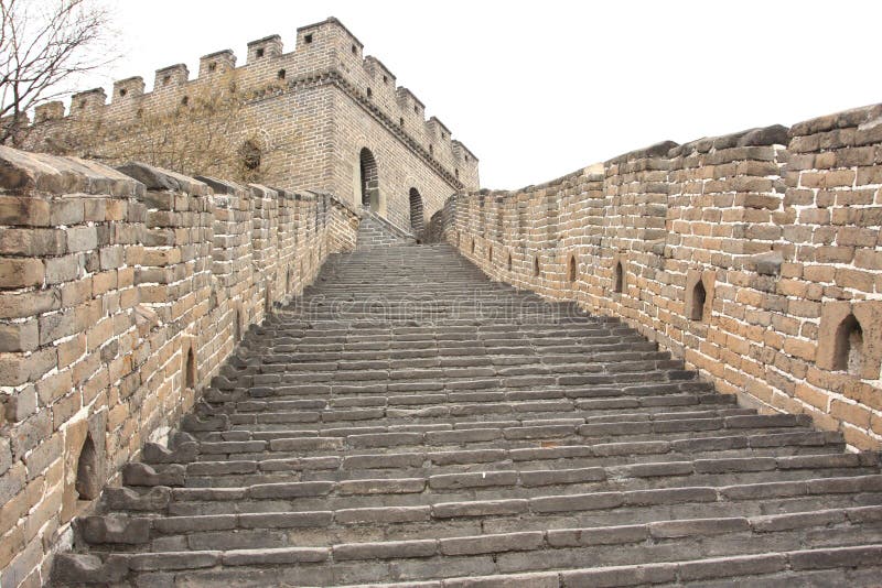 Steep Steps of the Great Wall of China Stock Image - Image of steep ...