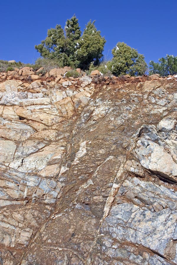 Steep Stone Face on Mountain in Spain with Tree on Top Stock Image ...