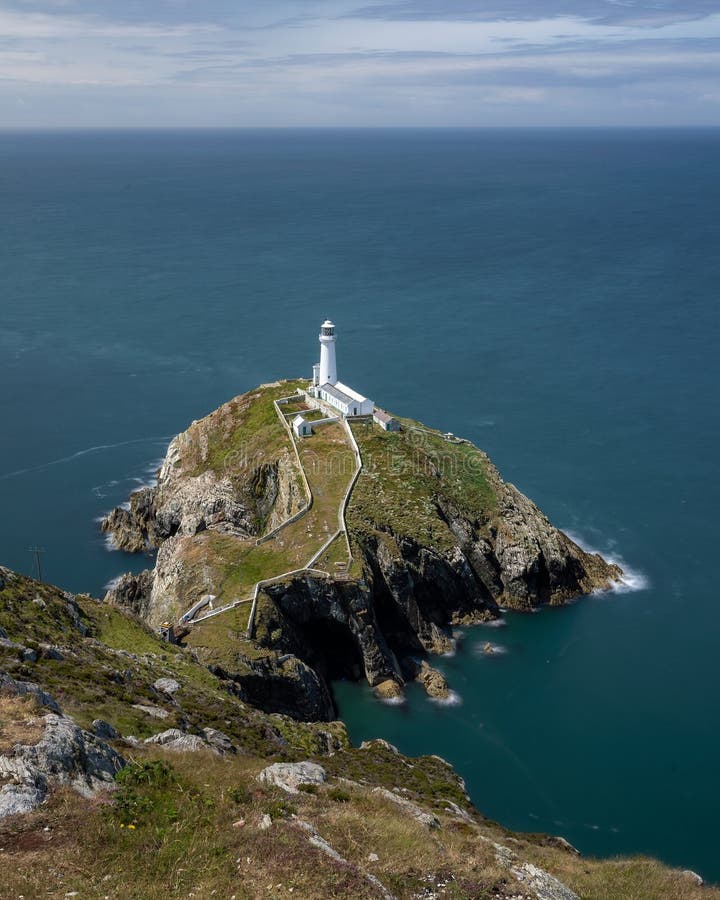 Steep Stone Steps Leading To a White Lighthouse on the Cliffs a Rugged ...