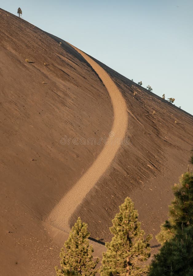 Steep Trail Raises Up the Side of Cinder Cone Stock Photo - Image of ...
