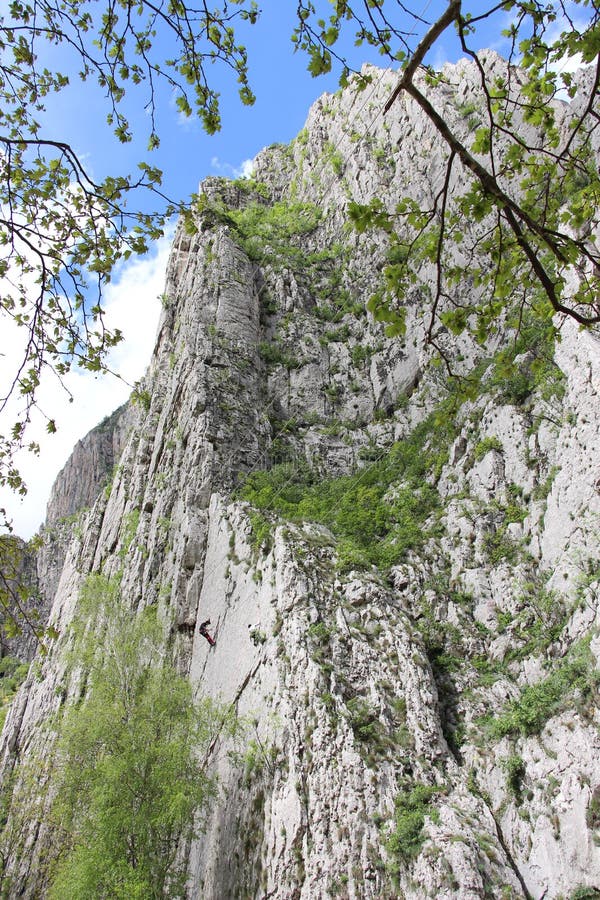 Steep Vertical Mountain Rocks Stock Image - Image of mountain, climbers ...