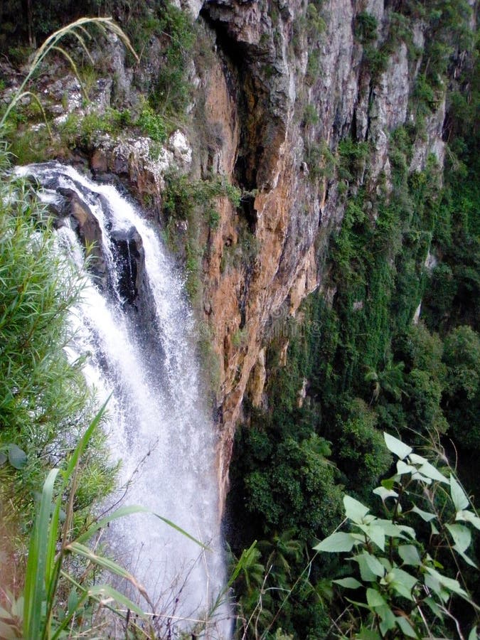 Steep Waterfall into the Deep Stock Image - Image of scenic, water ...