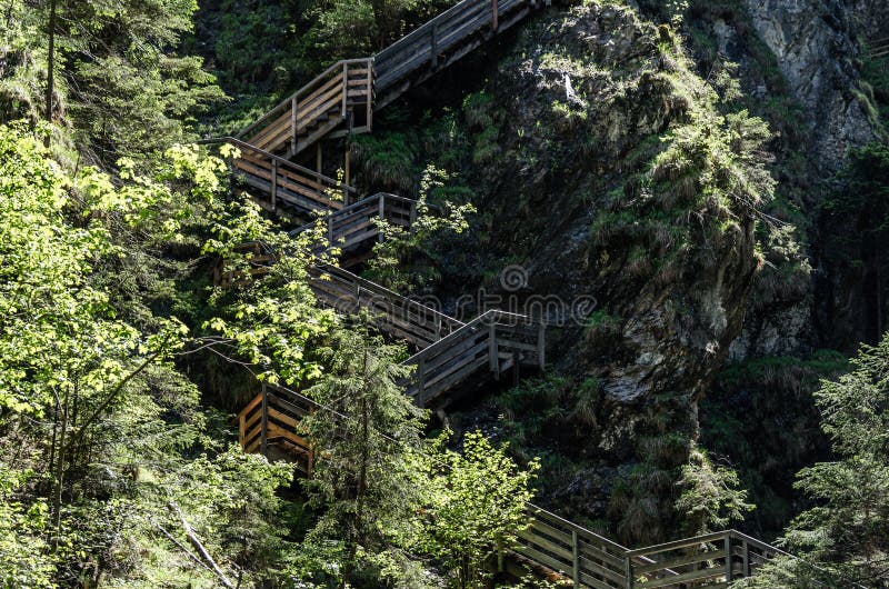 Steep way in a ravine stock photo. Image of hike, water - 83255312