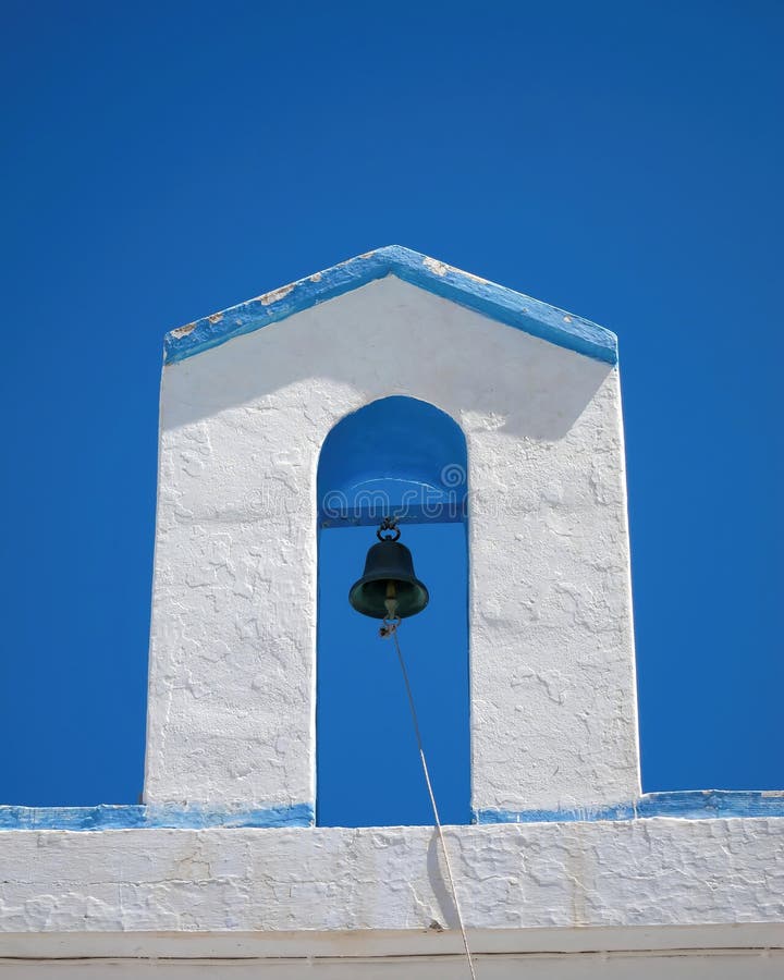 Steeple of a Greek church stock image. Image of building - 45946301