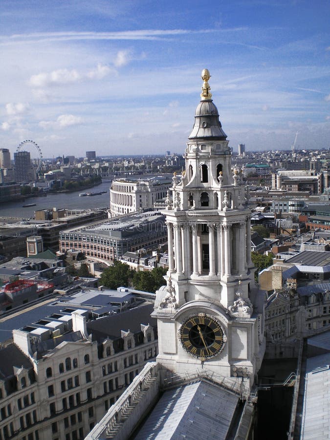 Steeple of St. Paul S Cathedral Stock Image - Image of panoramic, tower ...