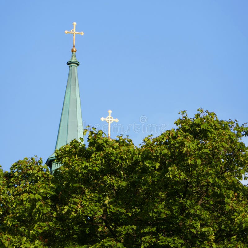 Steeples and crosses stock photo. Image of christian - 303722408