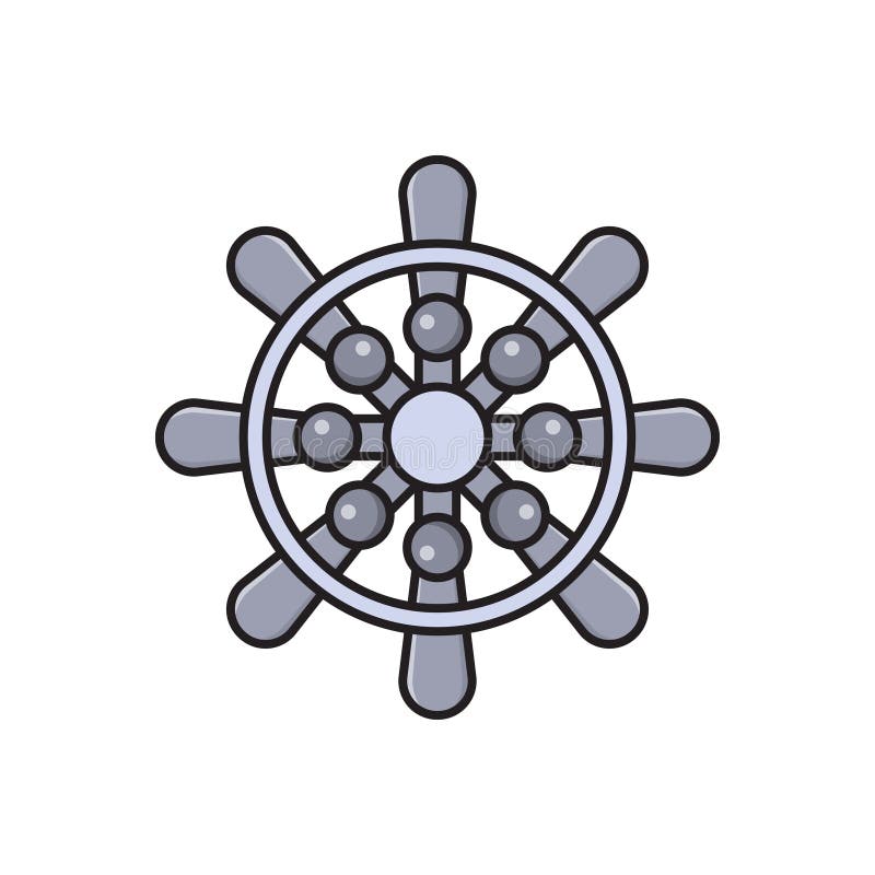 Steer Vector Color Flat Icon Stock Vector - Illustration of sailing ...