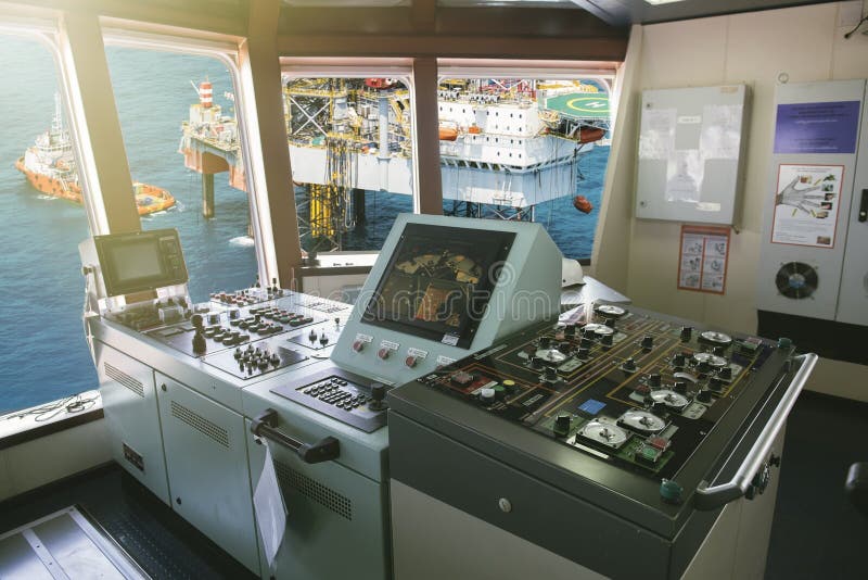Steering Control in Tanker Ship. Stock Photo - Image of captain, rudder ...