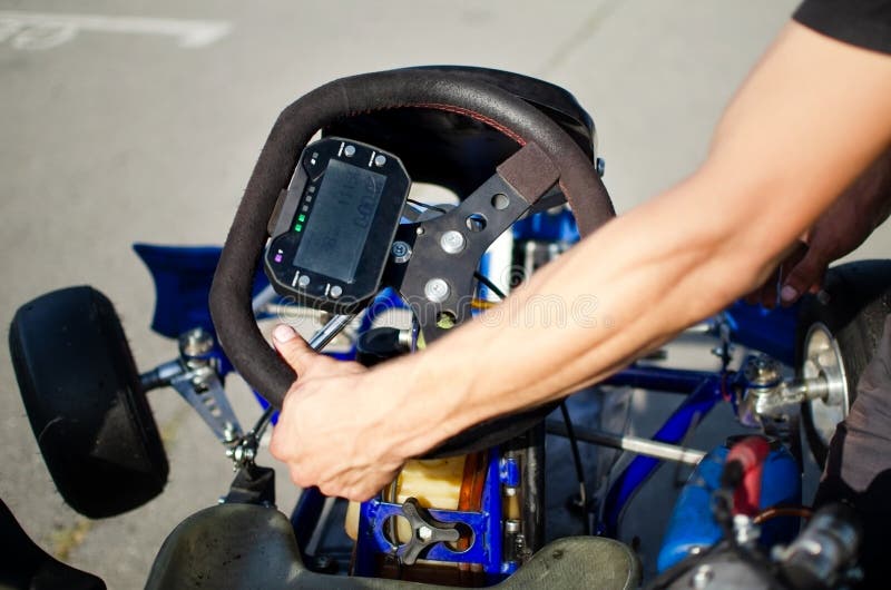 Kart Wheel Whit Digital Timer Stock Image - Image of gokart, arms ...