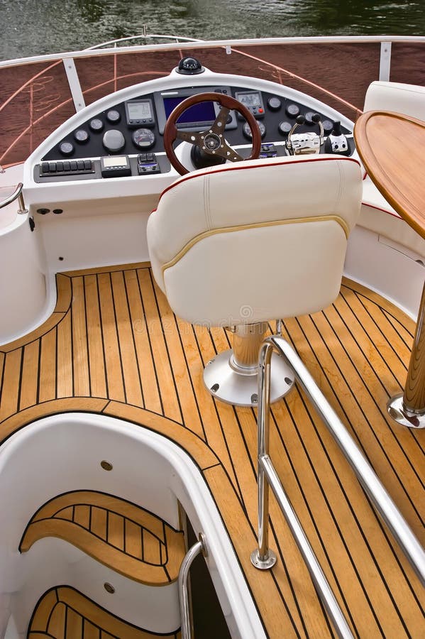 Steering Helm of a Powerboat Cruiser Stock Image - Image of cruiser ...