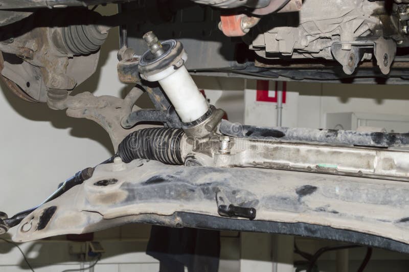 Steering Rack during Installation on the Car Subframe Stock Image ...
