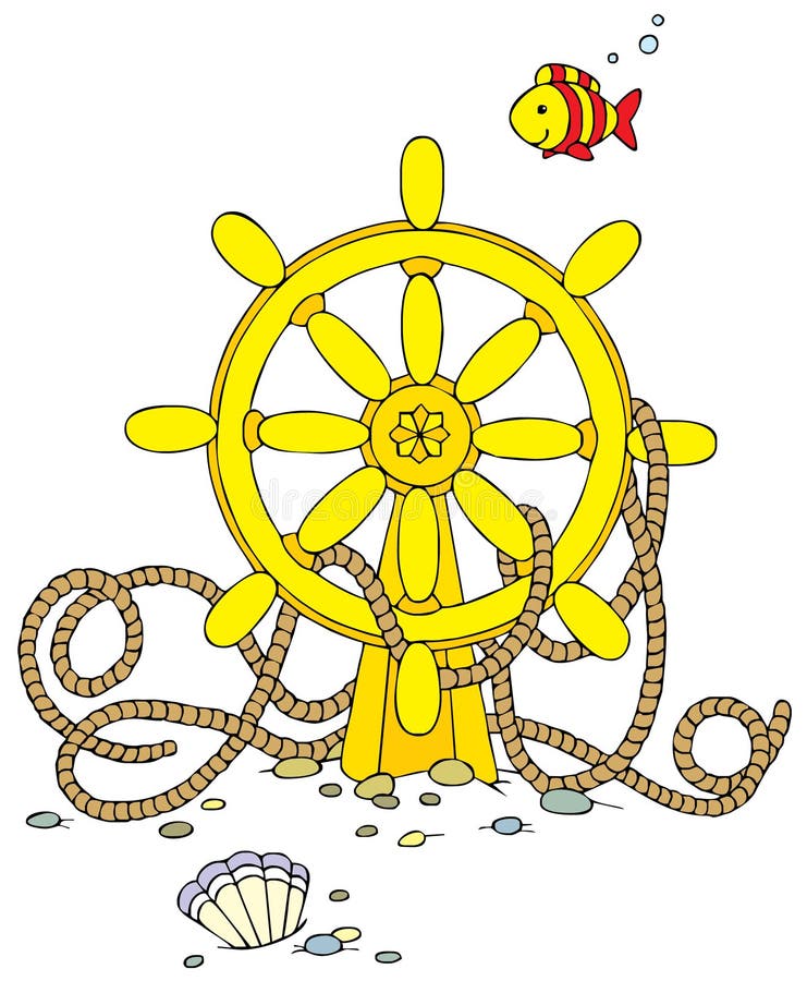 Ship wheel stock vector. Illustration of aquarium, funny - 3166407