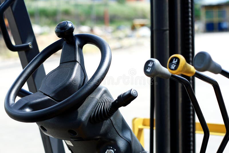 Forklift steering wheel stock image. Image of clouds, forklift - 4746135