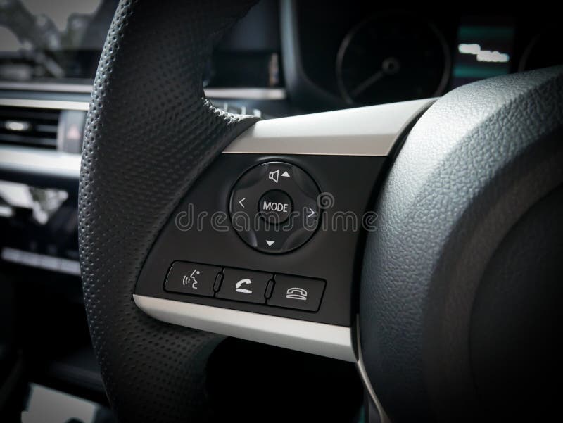 Steering Wheel Audio Control and Telephony Button Stock Photo - Image ...
