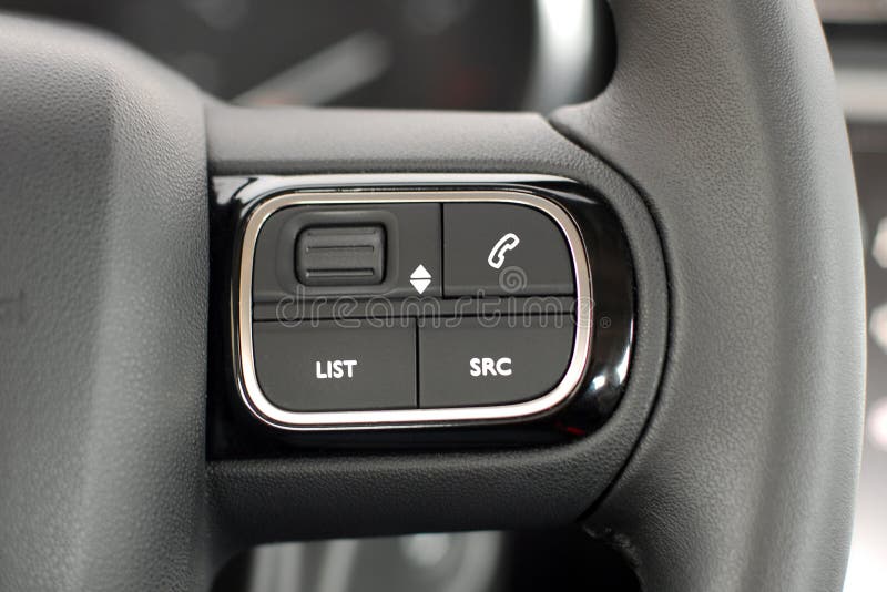 Steering wheel button stock photo. Image of cockpit, drive - 93436596