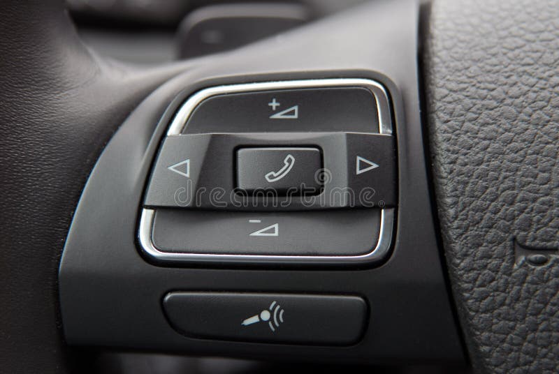 Steering wheel button stock photo. Image of phones, interior - 40881406