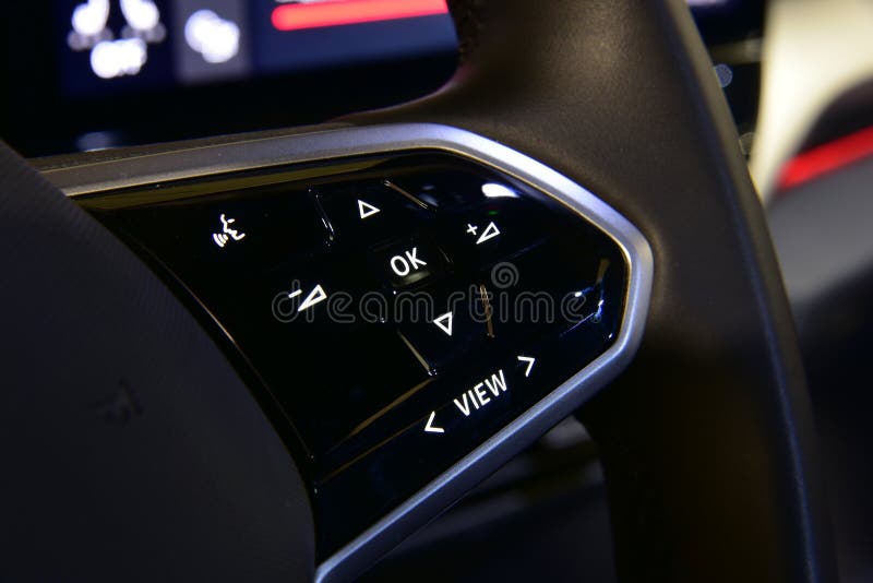 Steering Wheel Buttons for Function Control Stock Image - Image of ...