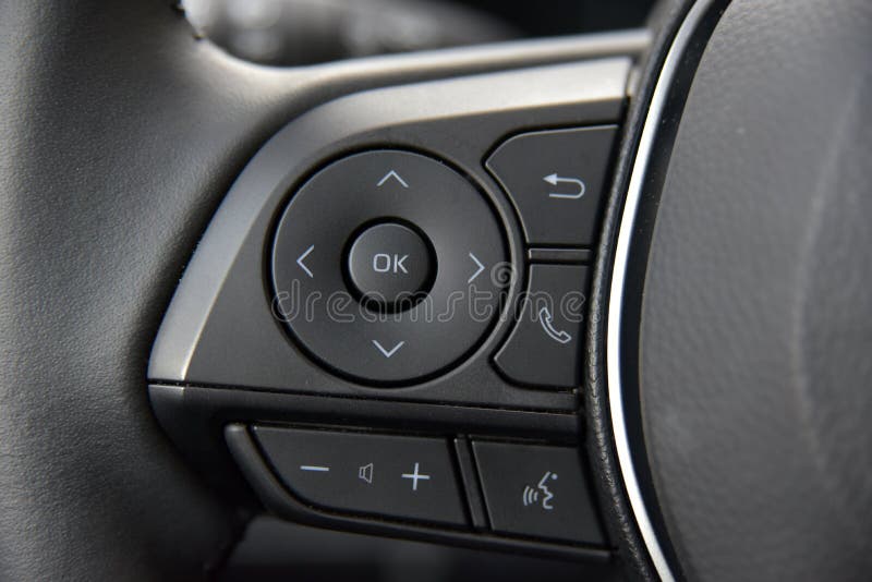 Steering Wheel Buttons for Function Control Stock Image - Image of race ...