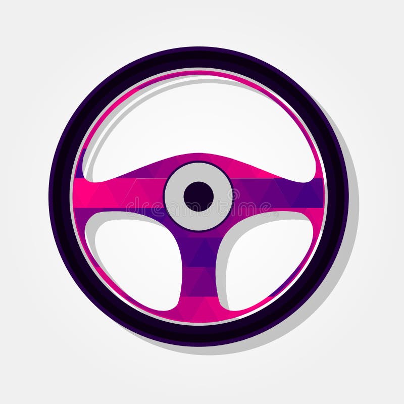 Steering Wheel with Colorful Triangles Stock Vector - Illustration of ...