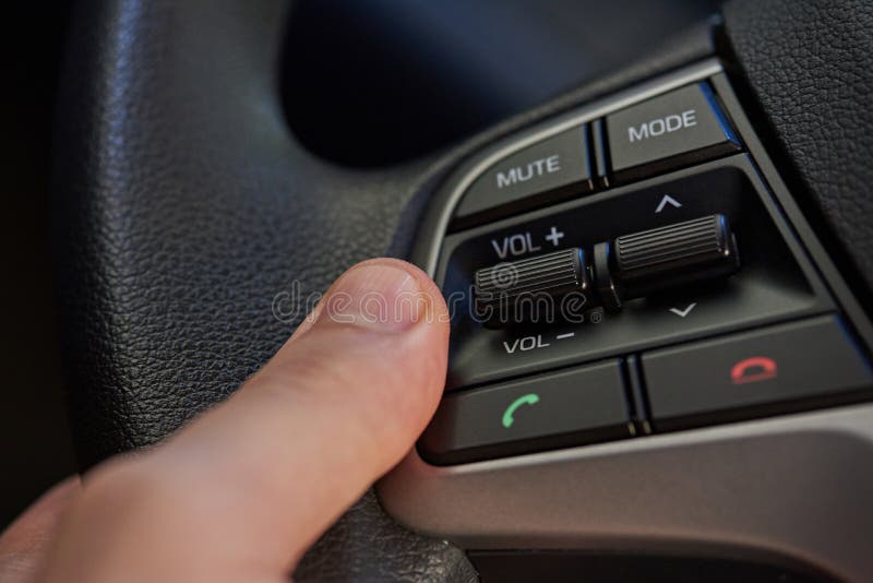Steering Wheel with Control Buttons Stock Photo - Image of driver ...