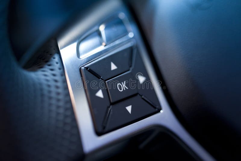 Steering wheel controls stock photo. Image of audio, leather - 39598898