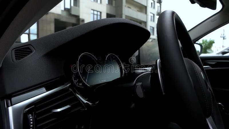 Steering Wheel and Dashboard in a Flight Simulator Stock Video - Video ...