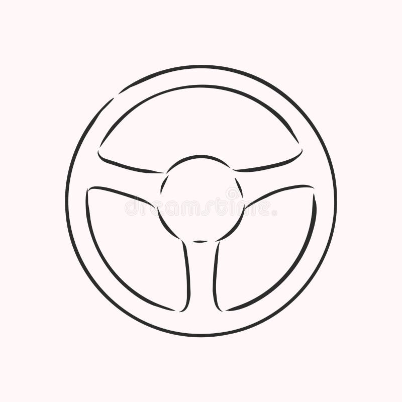 Steering Wheel. Doodle Style. Car Steering Wheel, Vector Sketch ...