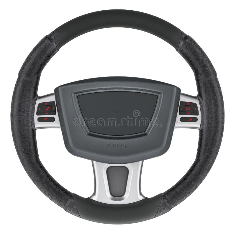 Steering Wheel, Driving Wheel, Front View. 3D Rendering Stock ...