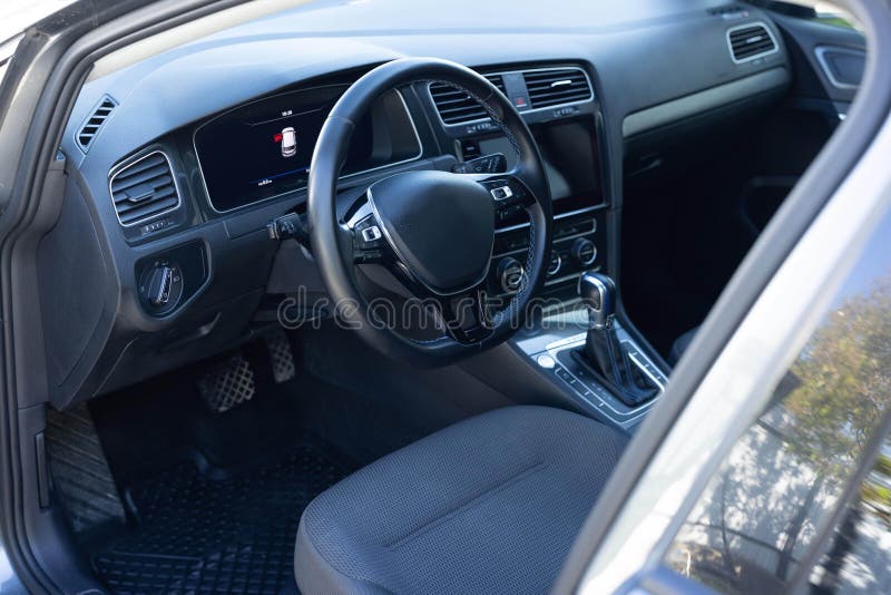 Steering Wheel of a Electric Vehicle, Interior Cockpit, Electric ...