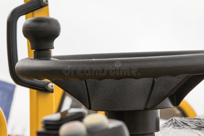 Steering Wheel in Forklift or Other Industrial Machine Stock Image ...