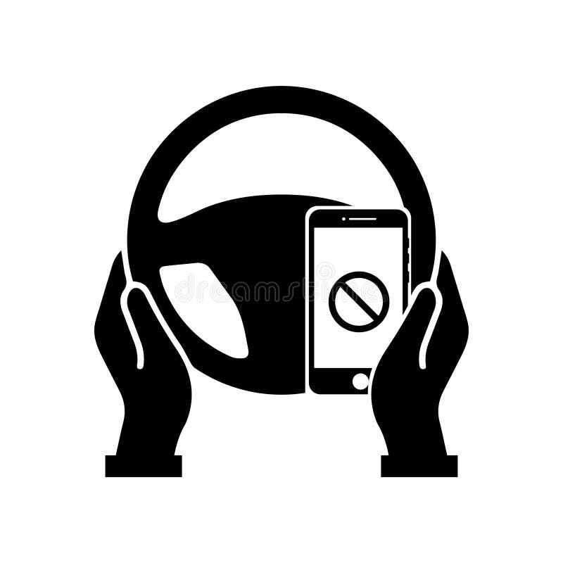 Steering Wheel Icon. Driver. Driving Car. No Texting while Driving ...