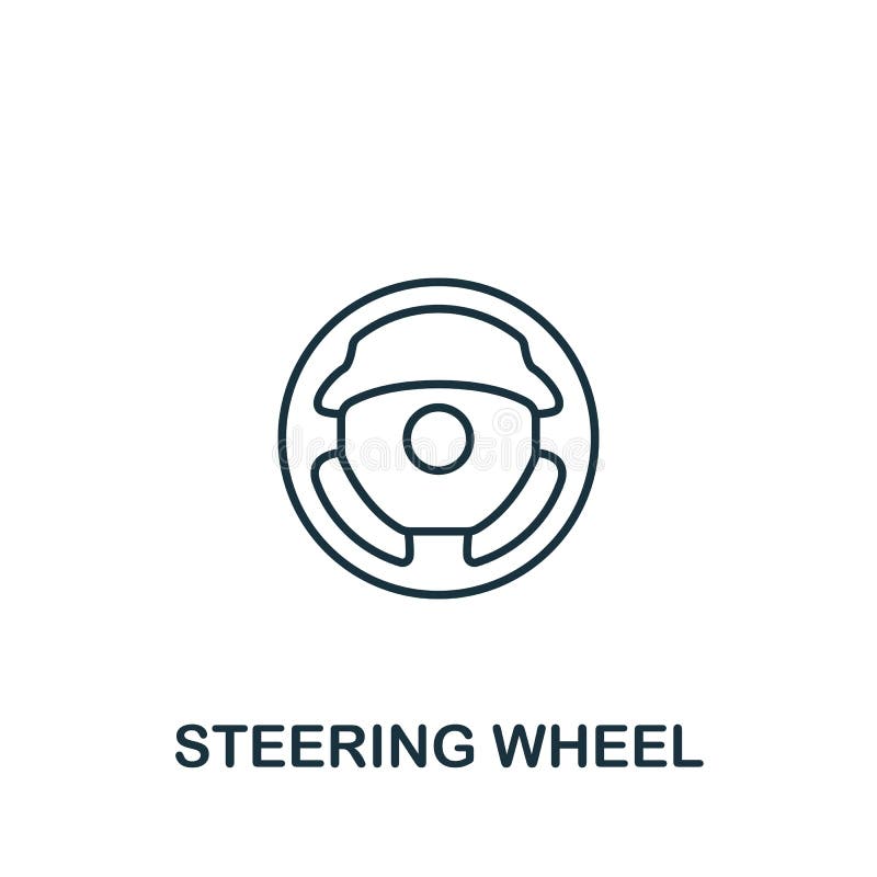 Steering Wheel Icon. Line Simple Line Car Service Icon for Templates ...