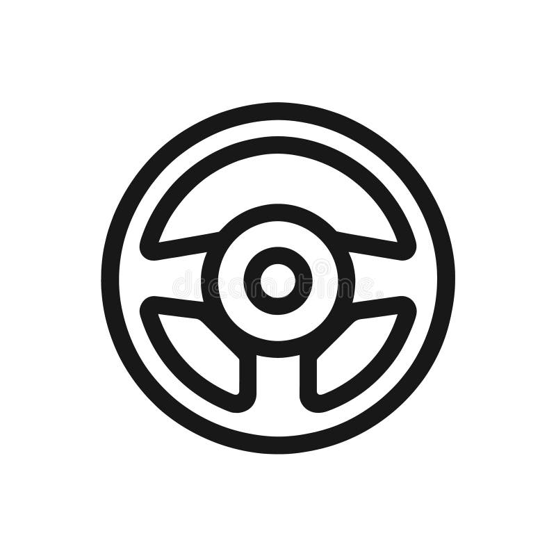 Steering Wheel Icon. Linear Style Sign on White Background Stock Vector ...