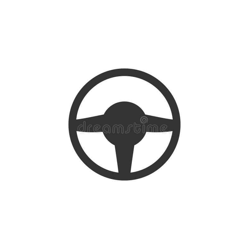 Steering Wheel Icon in Simple Design. Vector Illustration Stock Vector ...