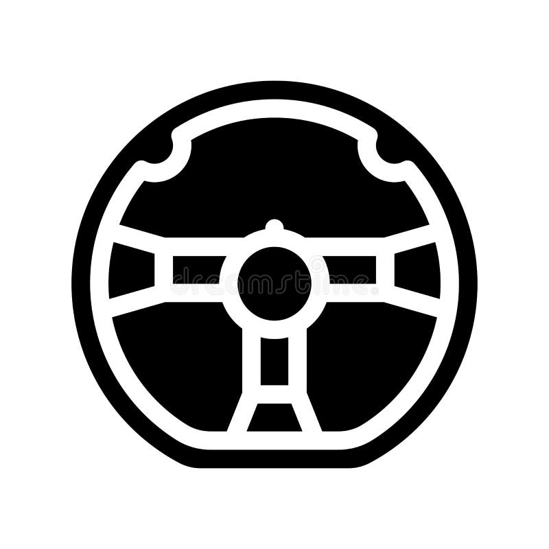 Steering Wheel Icon Vector Glyph Illustration Stock Vector ...