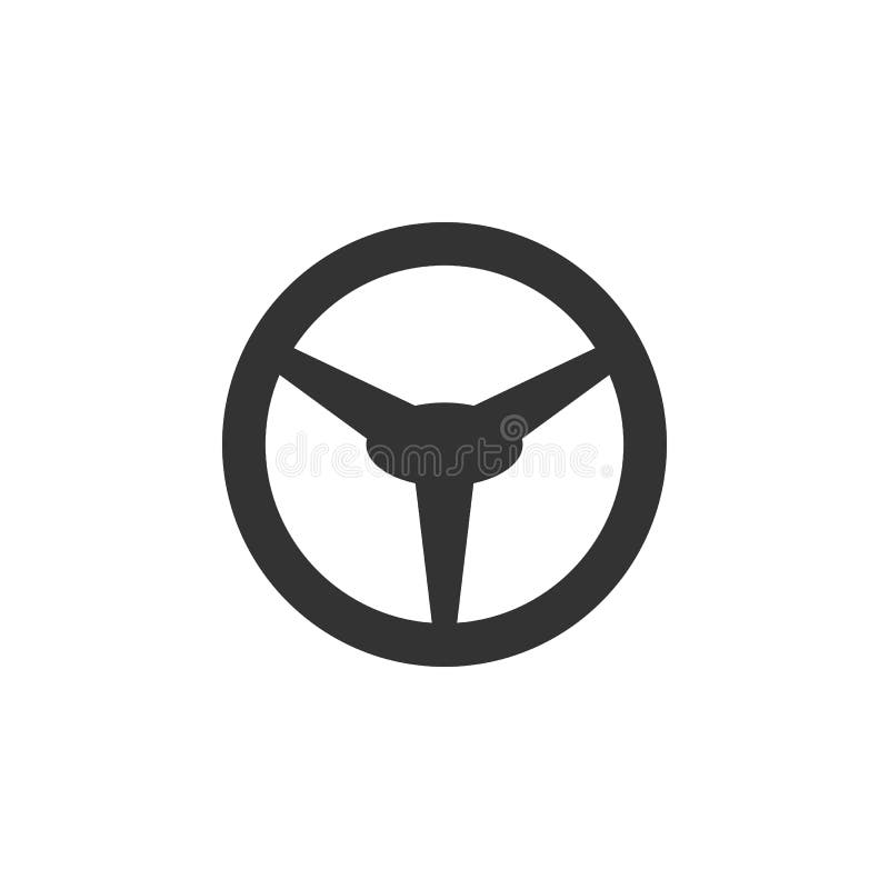 Steering Wheel Isolated Simple Icon Stock Illustration - Illustration ...